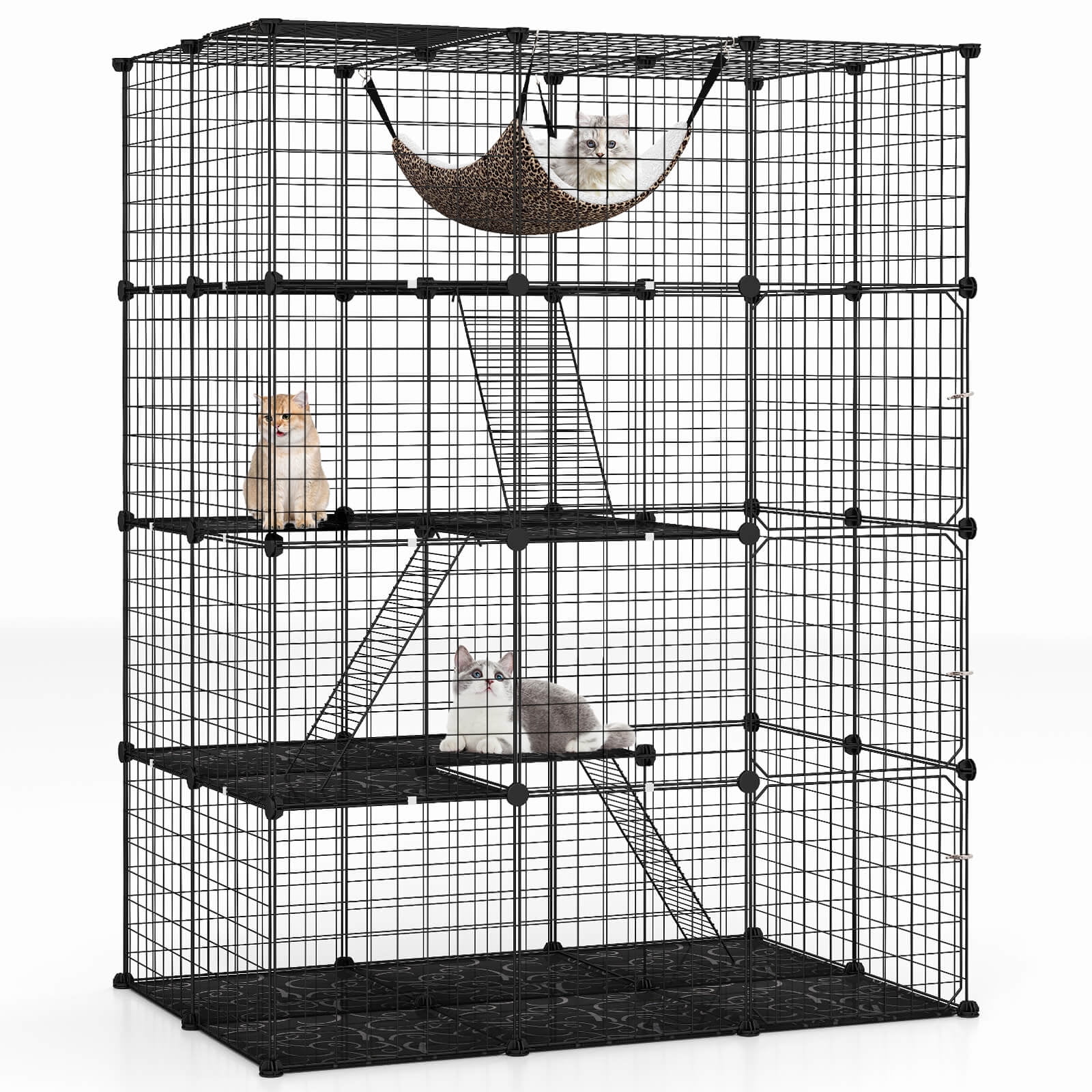 Click here for Costway 4 Tier Cube Cat Cage With Comfy Hammock  3... prices