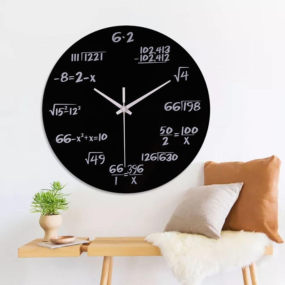 ADVEN Formula Hanging Clock 12Inch Acrylic Silent Math Equations ...