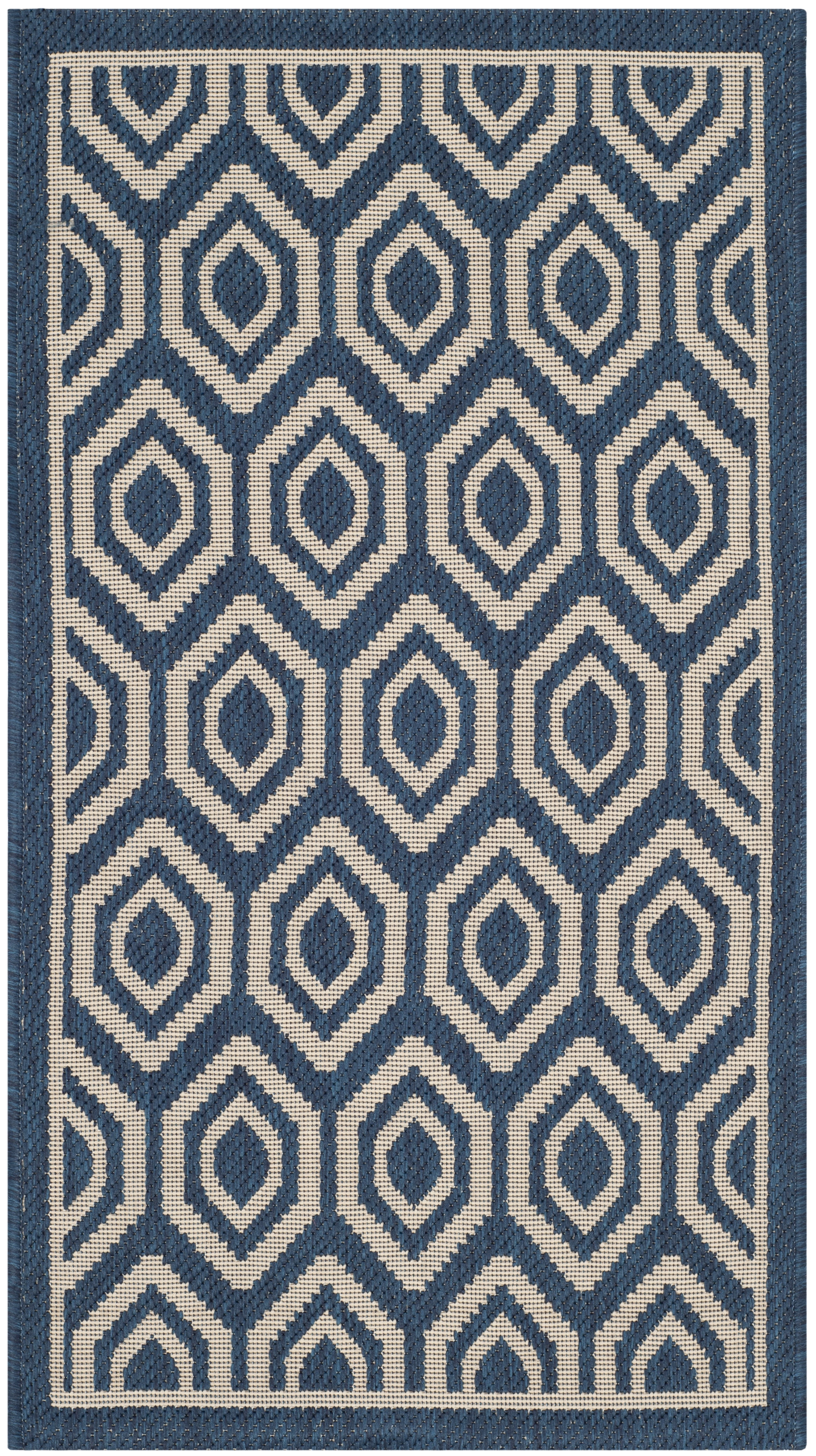 SAFAVIEH Indoor Outdoor CY6902-268 Courtyard Navy / Beige Rug - Walmart.com
