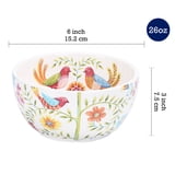 Bico Red Spring Bird Ceramic Bowls Set of 4, 26oz, for Pasta, Salad ...