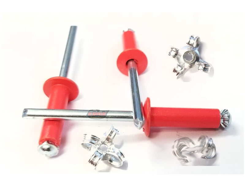 Florescent Red 3/16" Rivet Small Head Exploding Banana Peel Aluminum ...