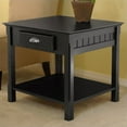Winsome Timber End Table, Black Finish, Wooden, Drawer and Shelf ...