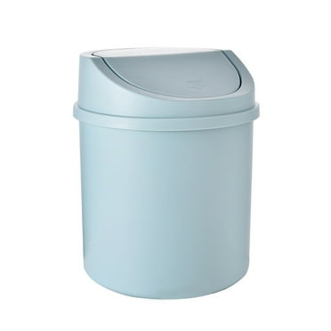 Mini Small Round Plastic Trash Can, Multi-function Household Shake Lid ...
