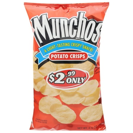 Munchos Original Flavor Potato Crisps, Light-Tasting, Crunchy Snack, 4. ...