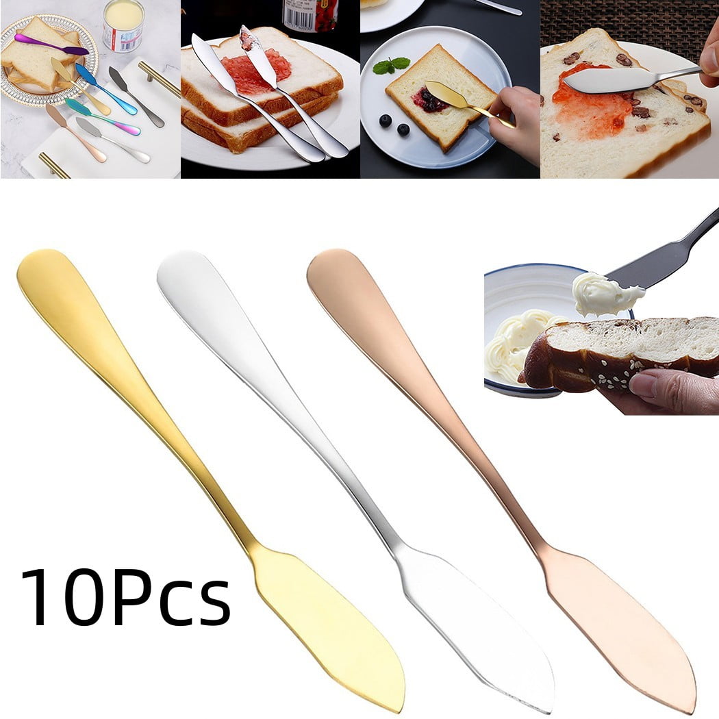 Ruibeauty 10Pcs Stainless Steel Cheese Spreader Jam Butter Spreaders ...