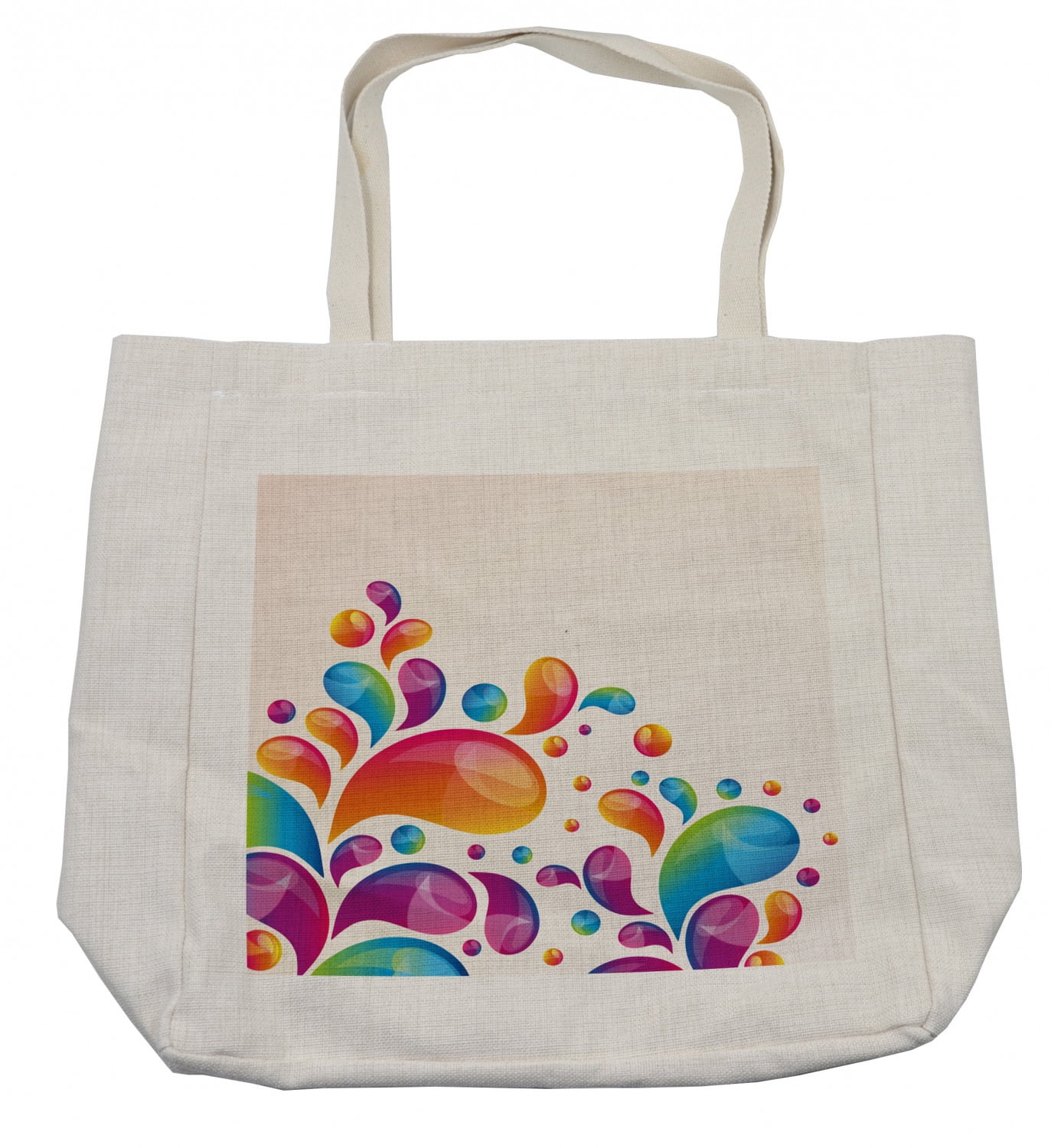 Colorful Shopping Bag, Raindrops in Different Size in Gradient Colors ...
