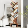 Tree Bookshelf with Storage, 8 Tier Wooden Tall Book Shelf, Floor ...