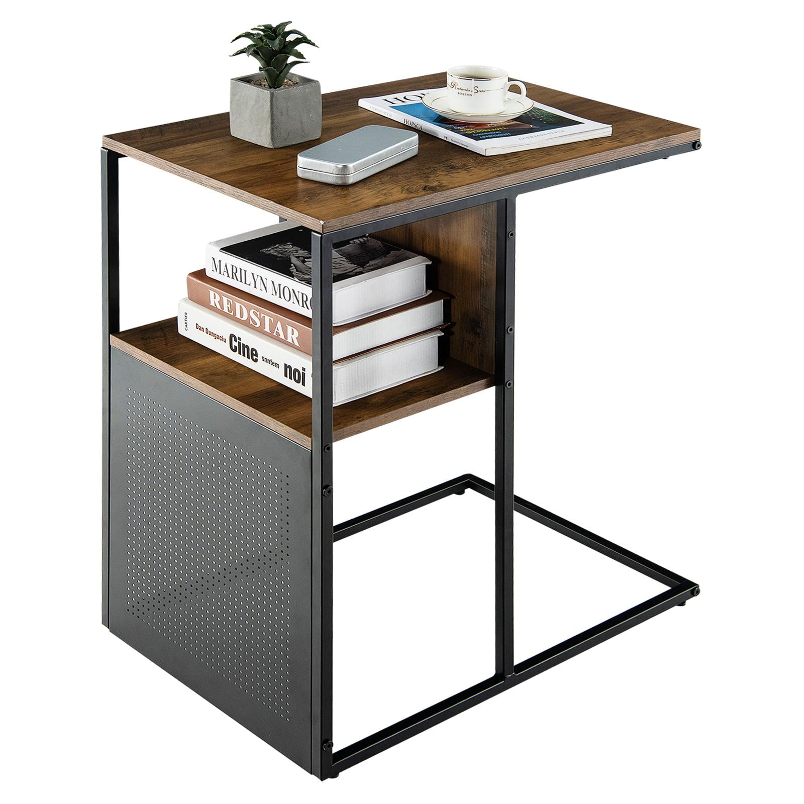 Giantex C Side Table for Sofa Couch & Bed, Reversible End Table with ...