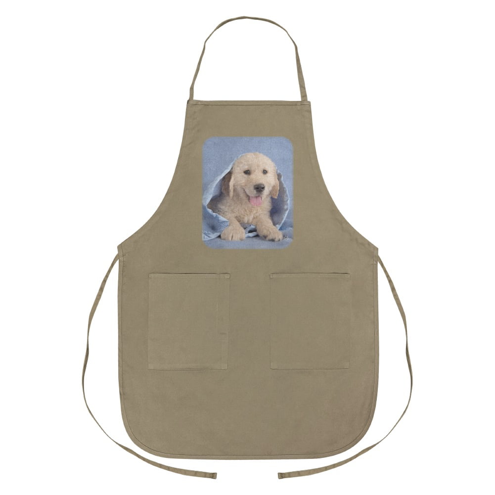 Golden Retriever Puppy Dog Wrapped in Blanket Apron with Pockets ...