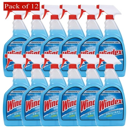 Windex Original No Scent Glass Cleaner, Liquid, 32 Oz (946 mL) Pack of ...