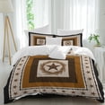 4 Piece Duvet Cover Set Queen, Farm Retro Western Star Wheat Soft ...
