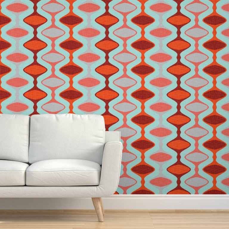 Modern Pattern Wallpaper Orange