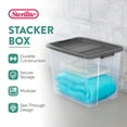 Sterilite 108 Qt. Locking Plastic Bin Box, Clear Stacker Storage ...
