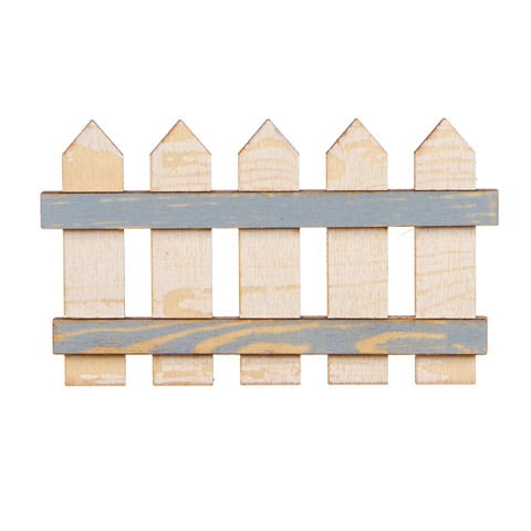 Painted Wood Shape - Layered Fence - Whitewash - 4 X 2.3125 Inches ...