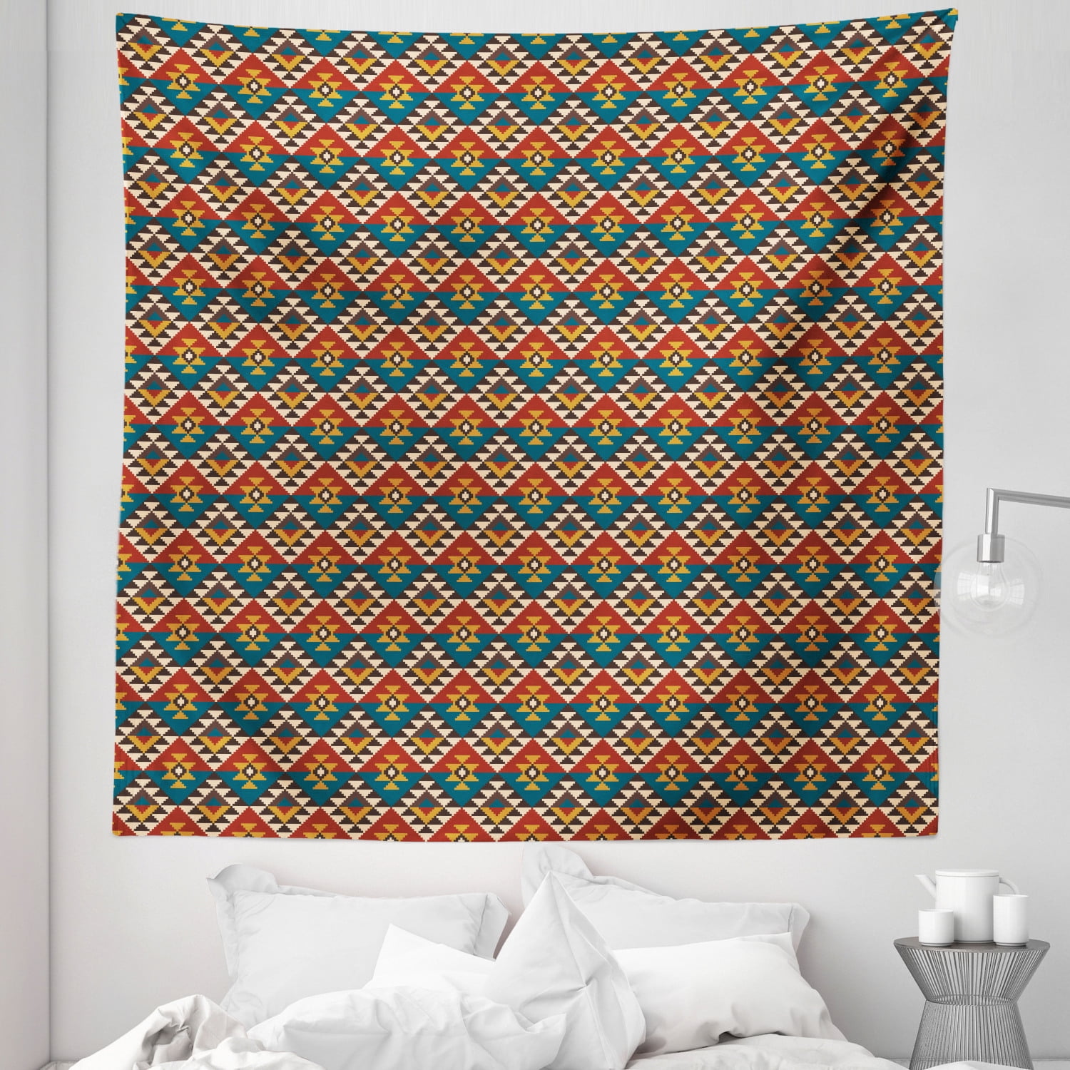 Aztec Tapestry, Vibrant Vintage Old Fashioned Mexican Folk with Latin ...