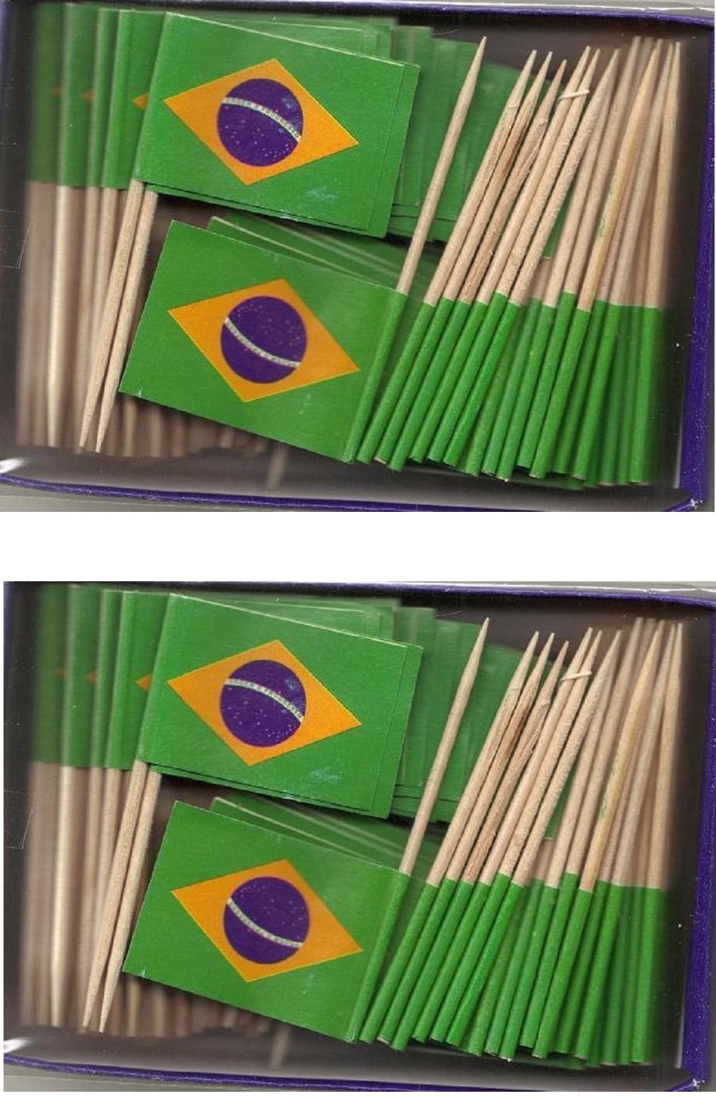 2 Boxes of Mini Brazil Toothpick Flags, 200 Small Brazilian Flag ...