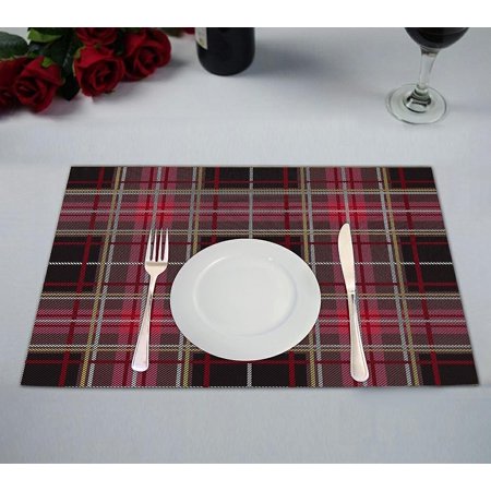 Tartan Plaid Christmas Decoration Scottish Ornament Placemat Table Mat ...