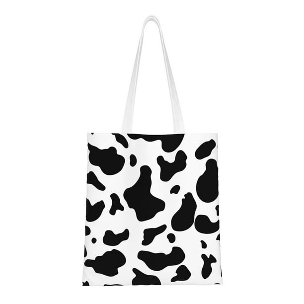 YFYANG Reusable Cotton Canvas Tote Shopping Bag, Dairy Cattle Texture ...