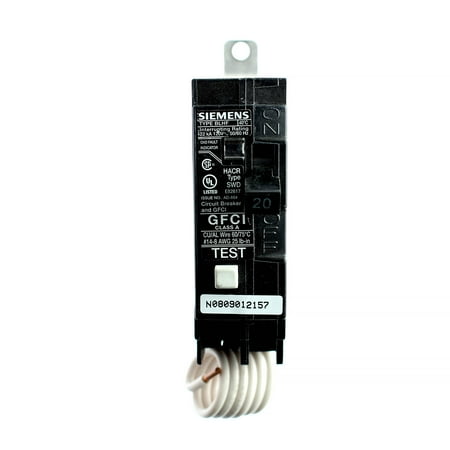 Siemens BF120H Bolt-On GFI Ground Fault Circuit Breaker, 20A, 1-Pole ...