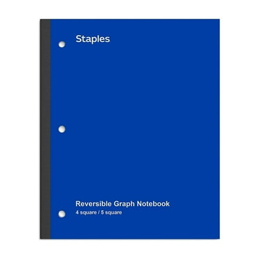 Staples Composition Notebook 7.5" x 9.75" Graph Ruled 80 Sheets Blue ...