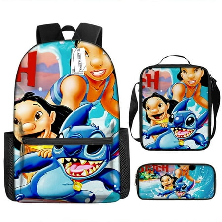 Stitch Schoolbag Three-piece Student Backpack, Schoolbag, 3D Printing ...