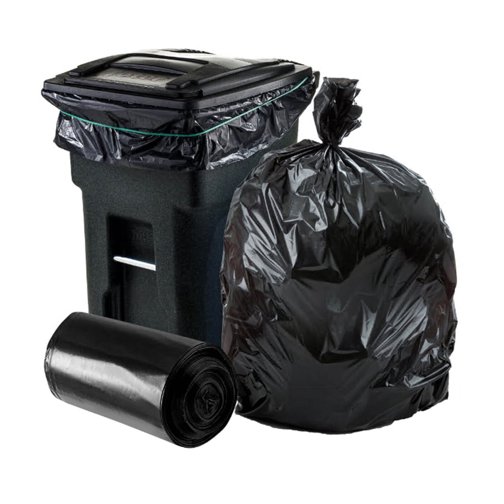 60pcs Heavy Duty Trash Bags 33 Gallon Black Large Garbage Rubbish Bags ...