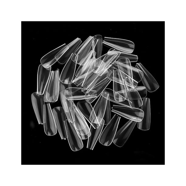 Transemion 1/2/3/5 100 Pieces Long Fake Nails Clear Full-length ...