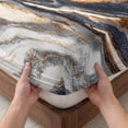 Cal.King Size Fitted Sheet Set - Black Orange Marble 3 Piece Bedding ...