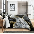MOVE OVER Black Marble Comforter Set King Black White Bedding Sets ...