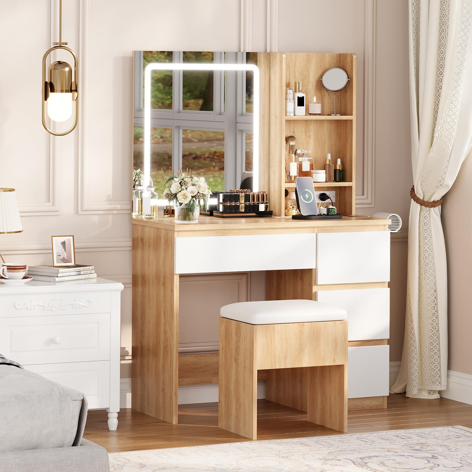 Click here for Beesclover Vanity Desk With Led Mirror  Makeup Van... prices