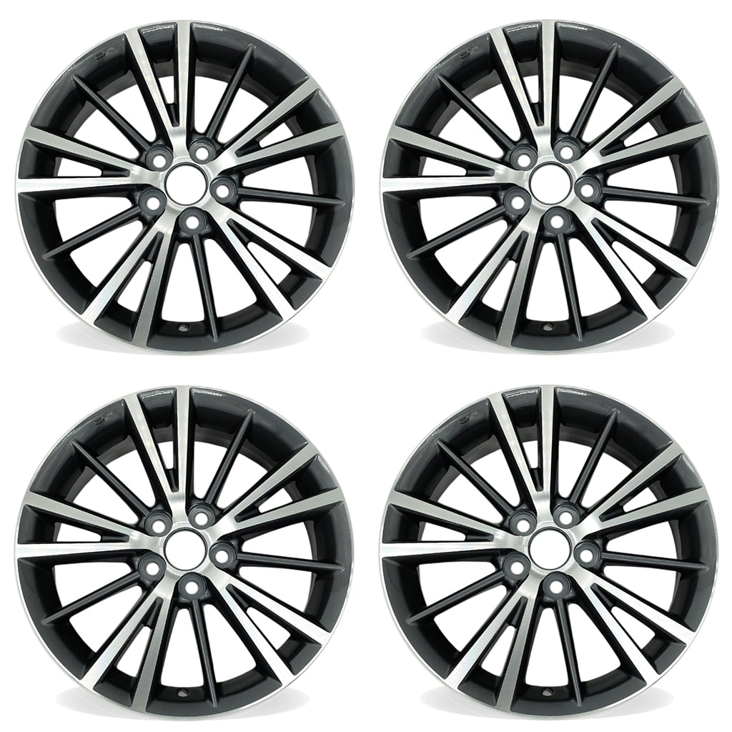 16" Set of 4 16X6.5 Machined GREY Wheels For 2016-2019 Toyota Corolla ...