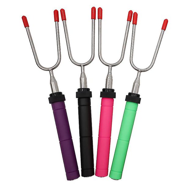 Telescopic 360 Rotation Stainless Steel Bbq Fork Colorful Plastic Hot ...