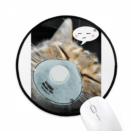 Helpless Squinting Expression Head Cat Mouse Pad Desktop Office Round ...
