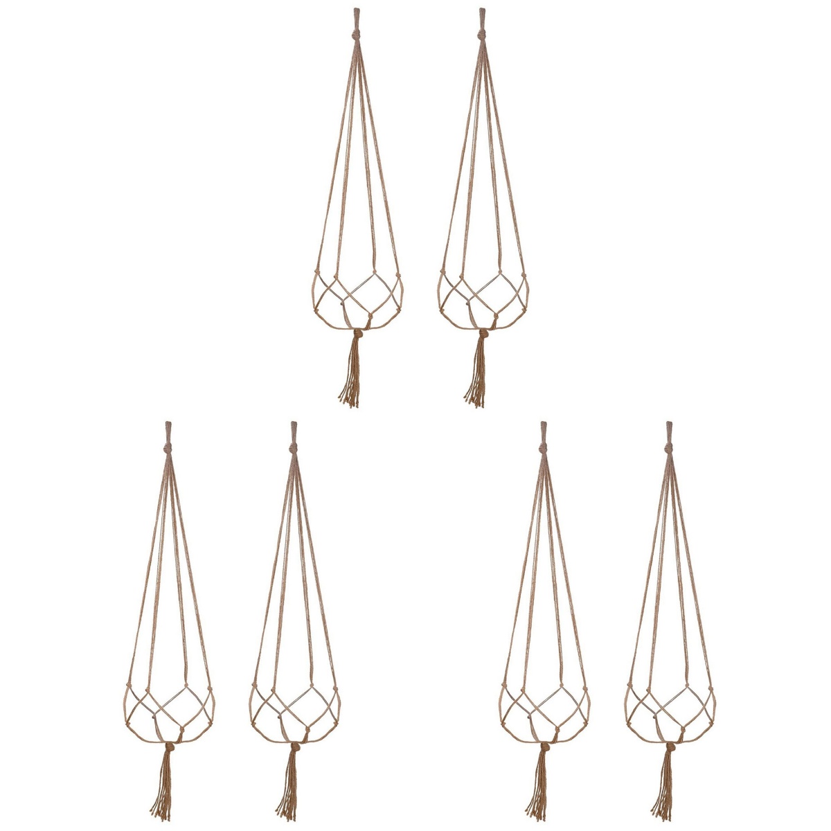 6PCS 47 Inches Plant Flower Hanger Macrame Jute for Indoor Outdoor ...