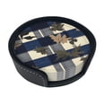 6-Piece Set Of Round Coasters Water-Resistant Leather Double-Sided Non ...
