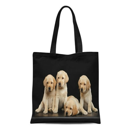 JSDART Canvas Tote Bag Beige Four Golden Labrador Retriever Puppies ...