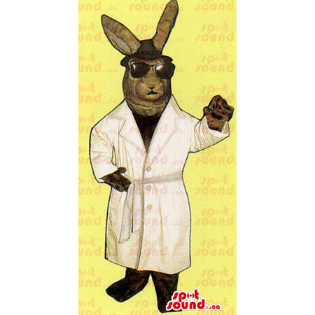 Brown Bunny SPOTSOUND Mascot Dressed In Secret Agent Sunglasses And ...