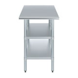 AmGood 30 in. x 24 in. Stainless Steel Table with Two Undershelves ...