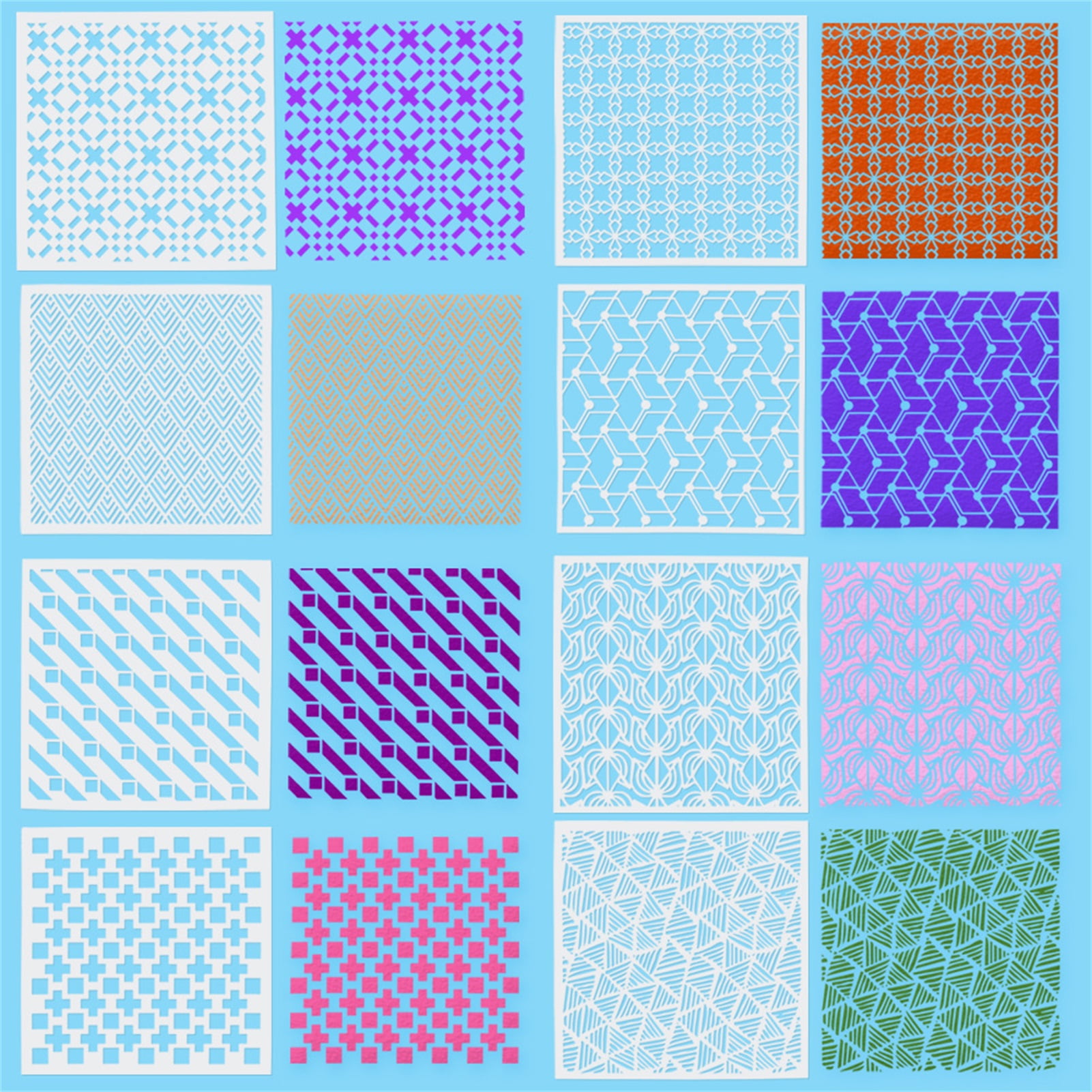 GROFRY Geometric Pattern Cake Decoration Template Washable PET ...