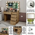 Ember Interiors Brown Makeup Vanity Desk with Lights, Charging Station, Mirror - Walmart.com