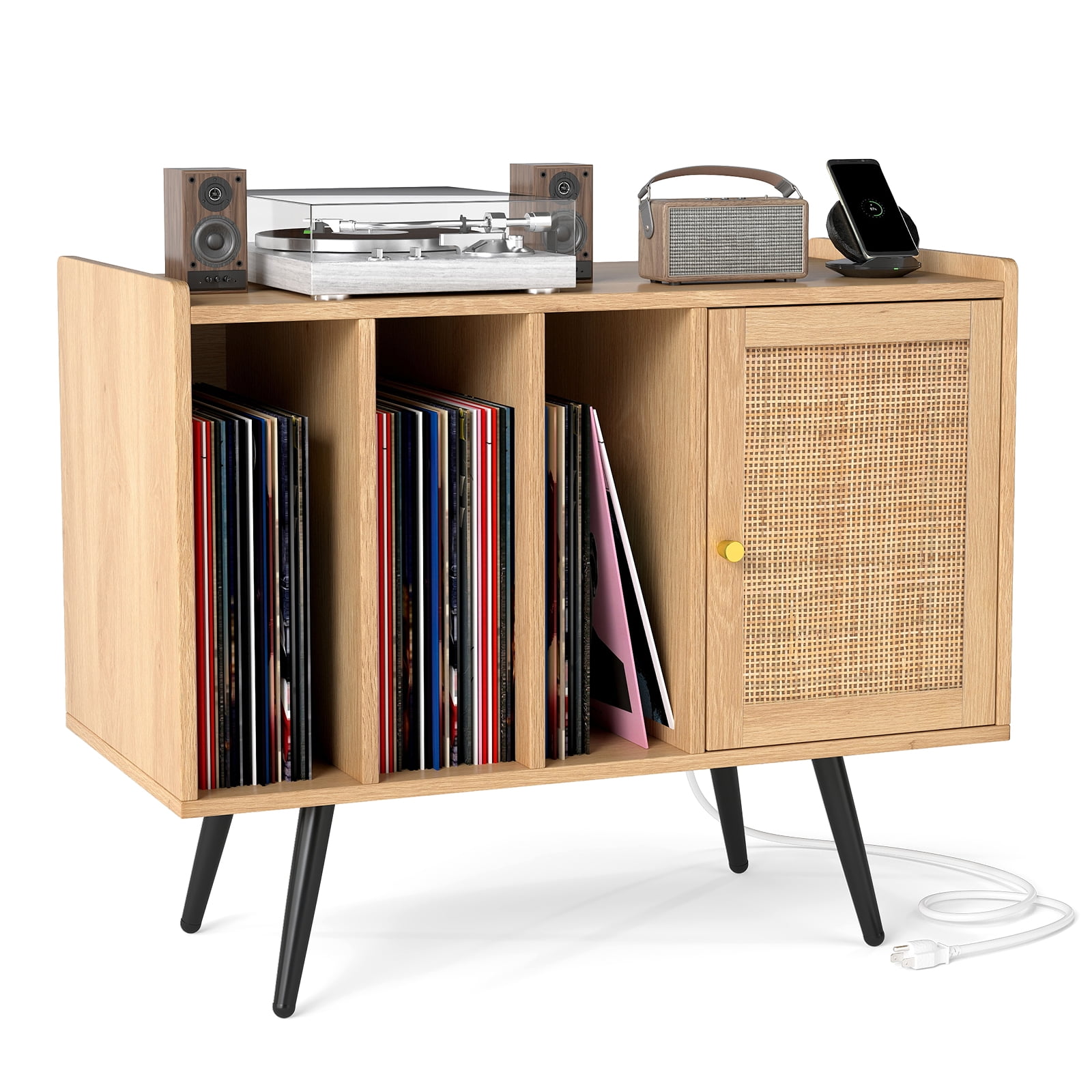 Click here for Gymax Record Player Stand W/ Charging Station & Ra... prices