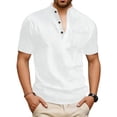 COSFO Short Sleeve Mens Tshirts Waffle White Summer Classic T-Shirt ...