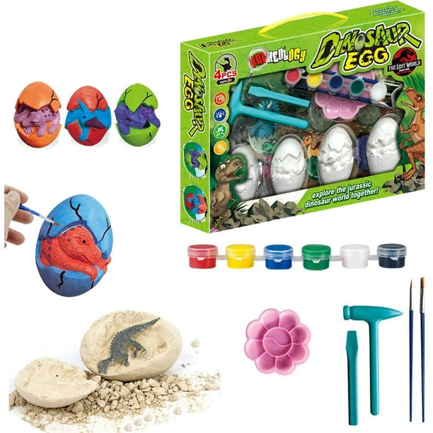 HHHC Dinosaur Eggs Toys for Kids, Dinosaur Eggs Painting & Dig Kit ...