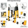 20FT Heavy Duty Telescoping Ladder w. Stabilizer, Adjustable Folding 8 ...