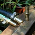 PLUMYHG-Solid Brass Garden Hose Repair Connector with Clamps Hose ...