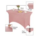6-Pack Dusty Rose Spandex Table Covers 72x30 Inch Fitted Rectangular ...