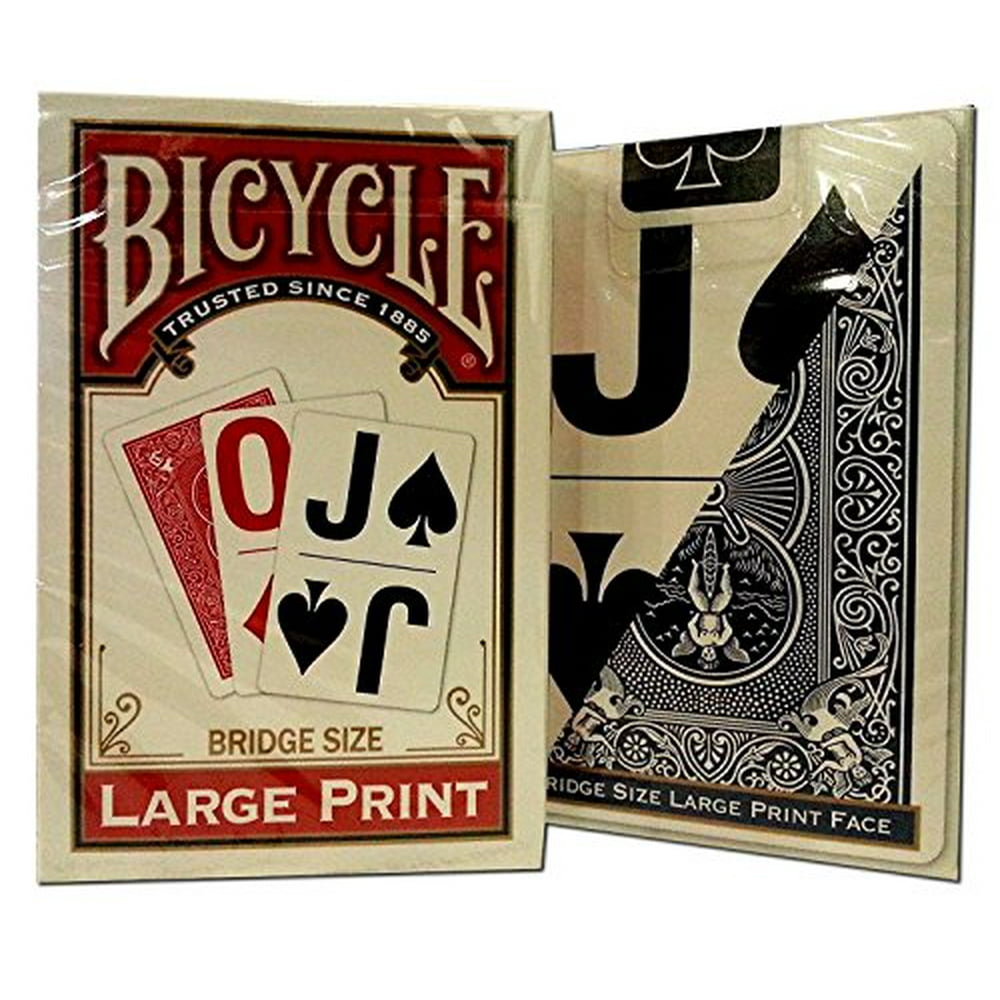 Bicycle Large Print Bridge Playing Cards 2 Decks 1 Red 1 Blue bicycle-large-print-bridge-playing-cards-2-decks-1-red-1-blue