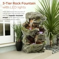 Alpine Corporation 22" Outdoor 3-Tier Rock Cascading Tabletop Fountain ...
