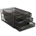 EXERZ Metal Desktop Office Storage Organizer - 3 Drawer Mesh Desk ...