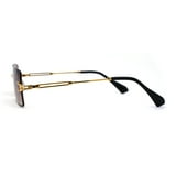 Luxury Hippie Style Rimless Bevel Rectangle Lens Sunglasses Gold Brown ...